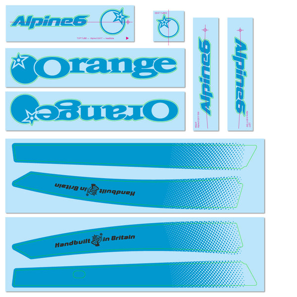 2017/18 Alpine 6 Decal Kit - Orange Bikes